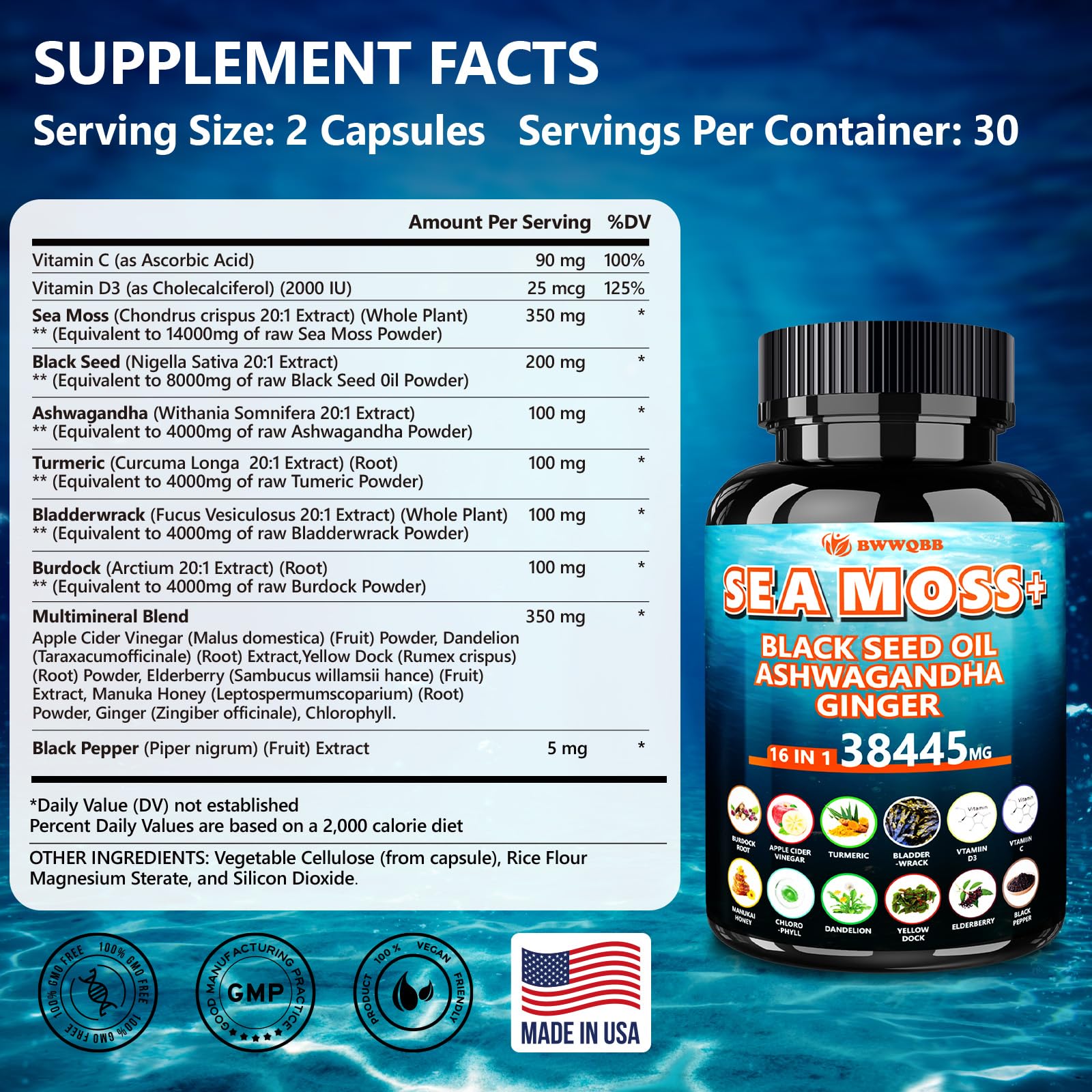 Natural turmeric supplement for wellness