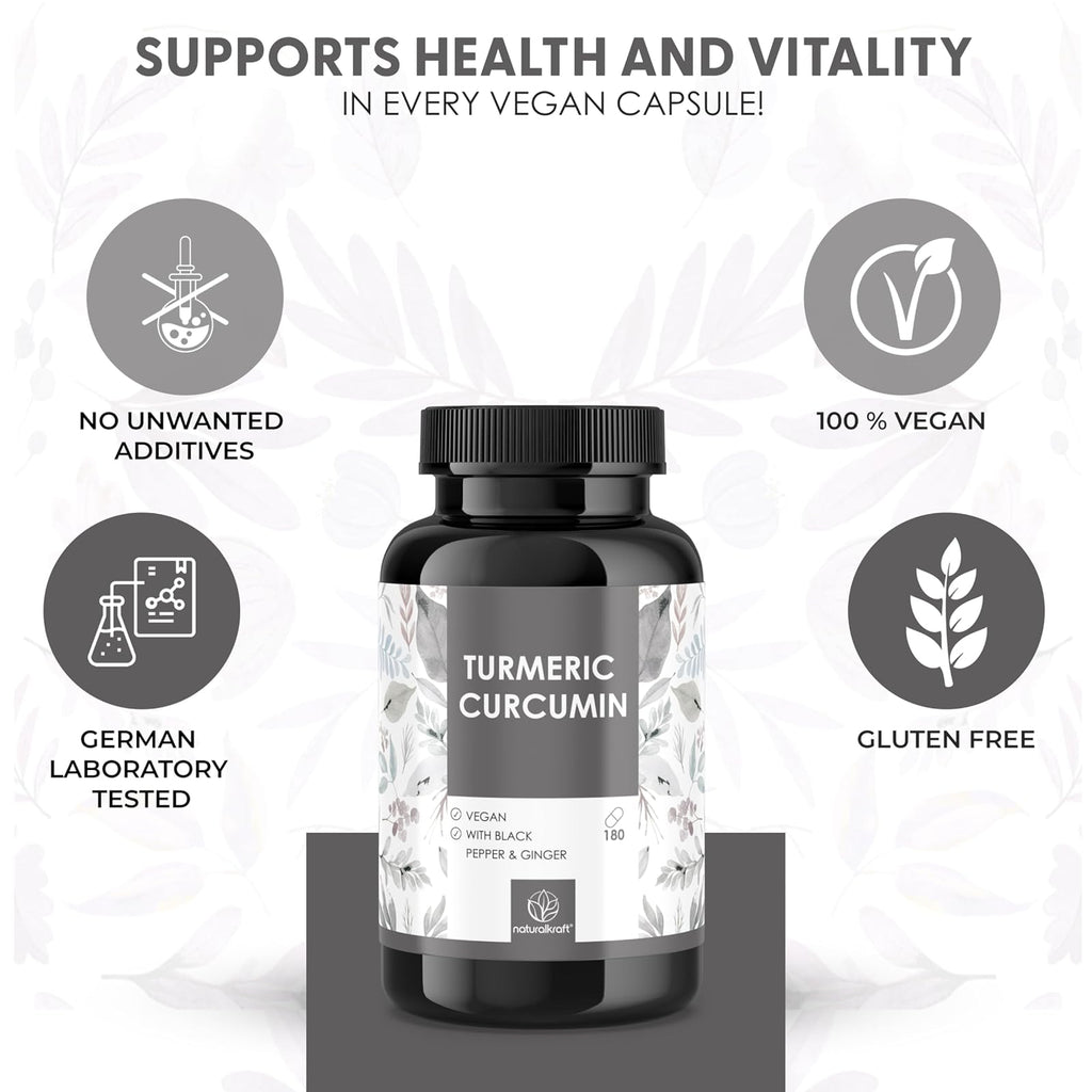 Natural turmeric supplement with black pepper