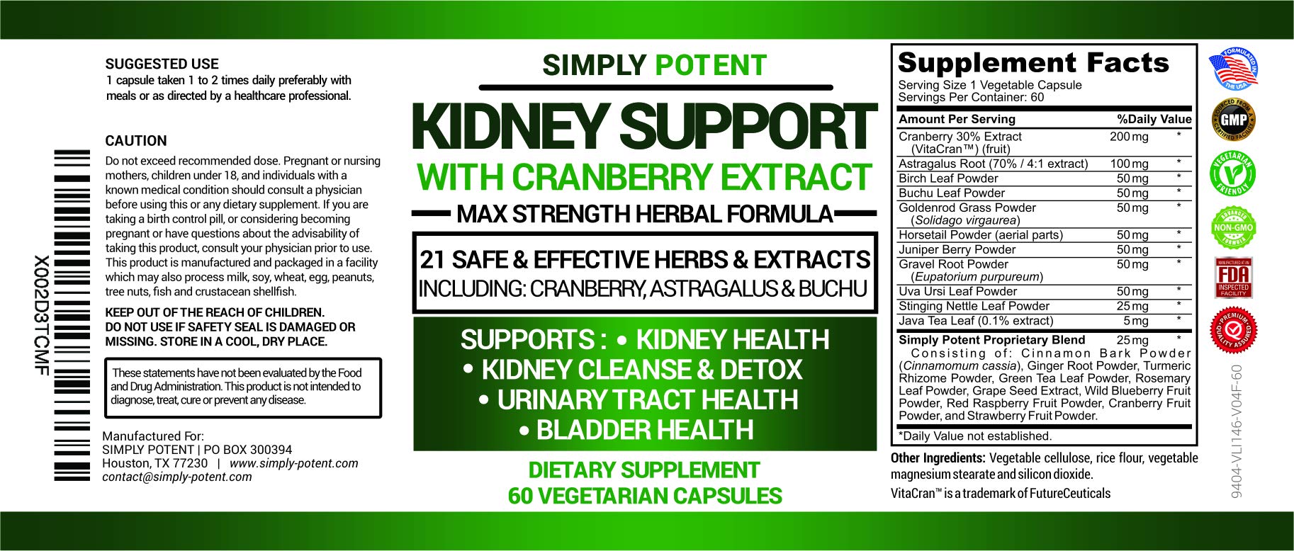 Natural urinary tract health pills