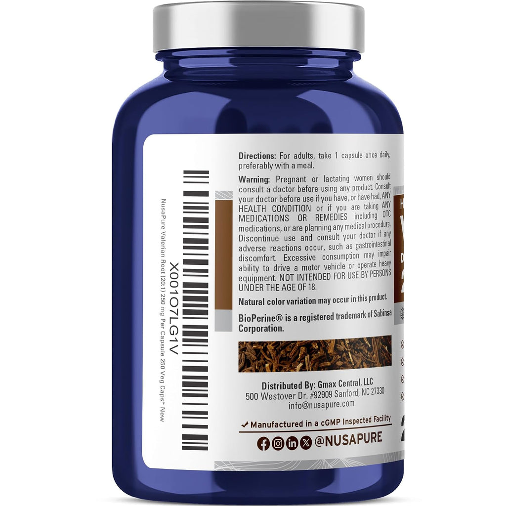 natural valerian root supplement capsules