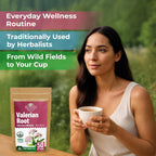 Natural valerian root tea infusion