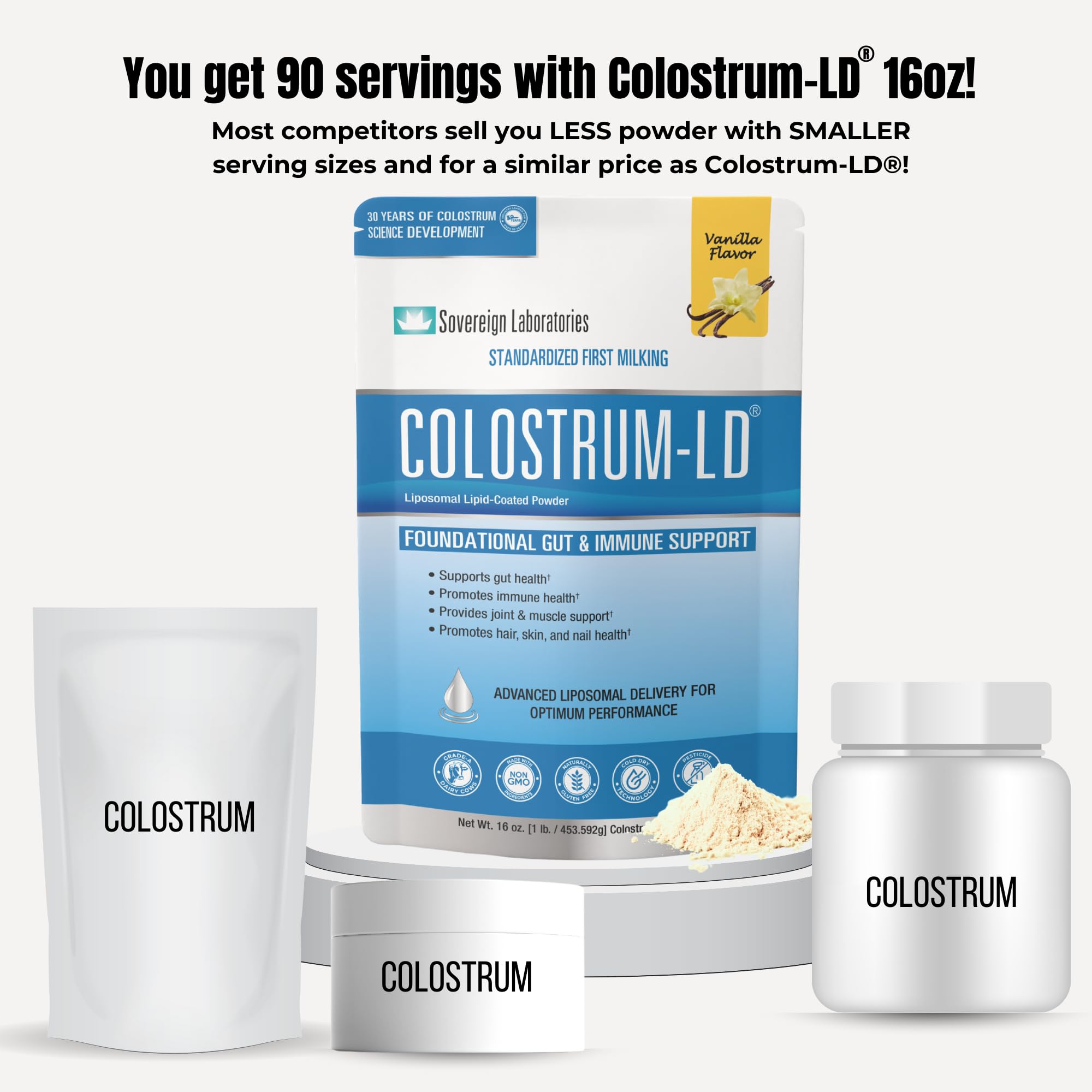 Natural vanilla colostrum for better taste
