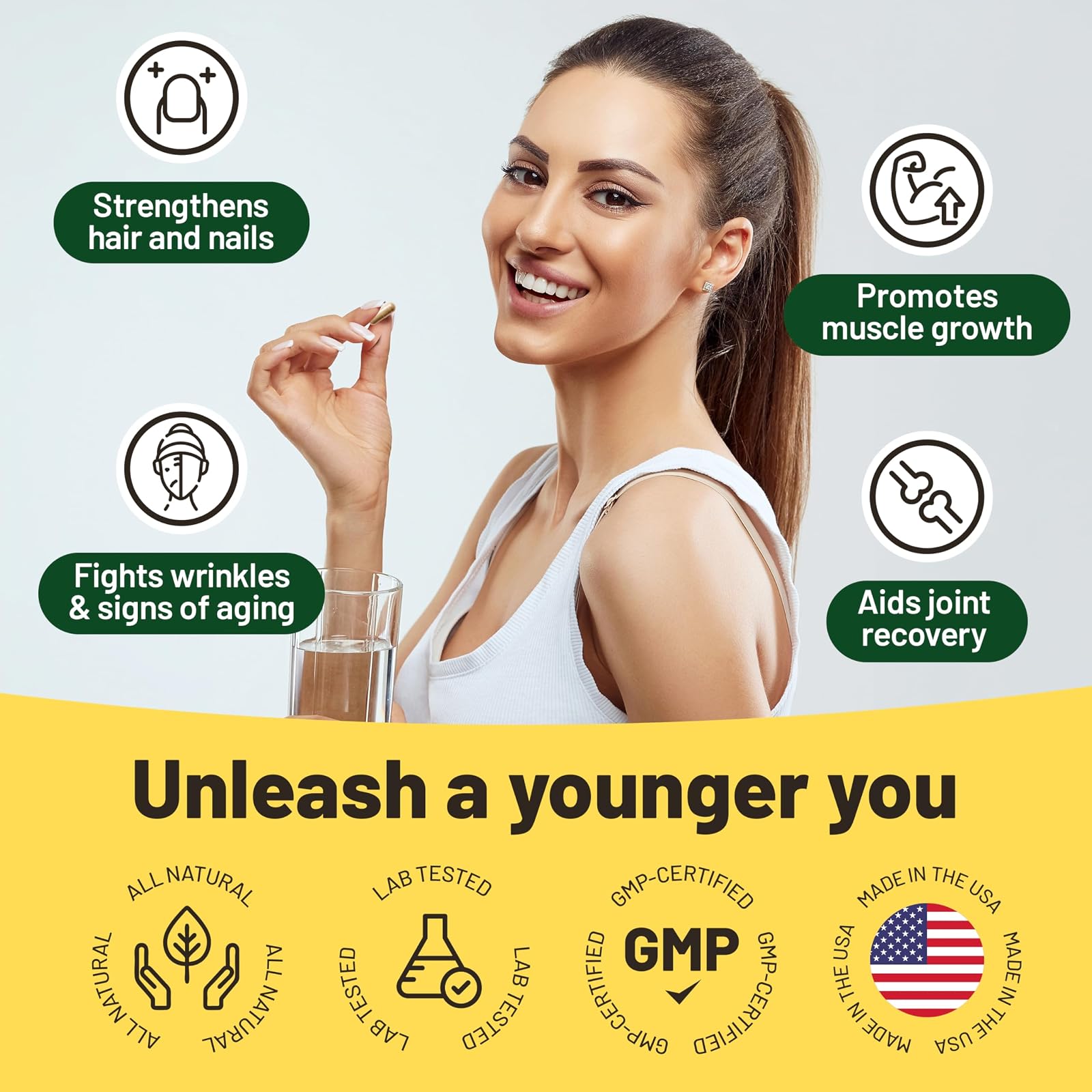 Natural vegan collagen for skin health