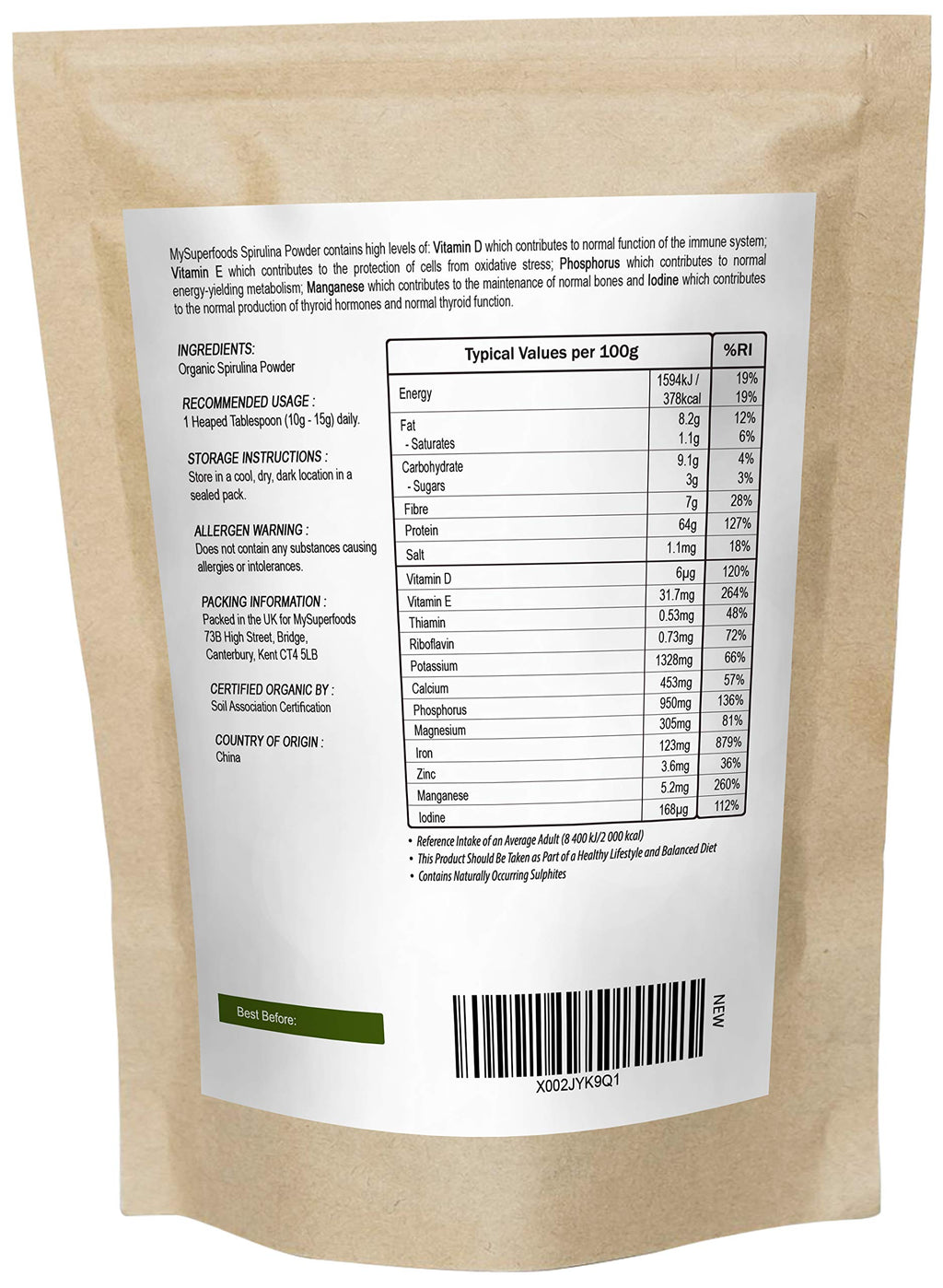 natural vegan spirulina health benefits