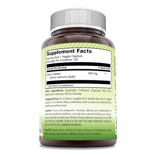 Natural veggie capsules with garlic