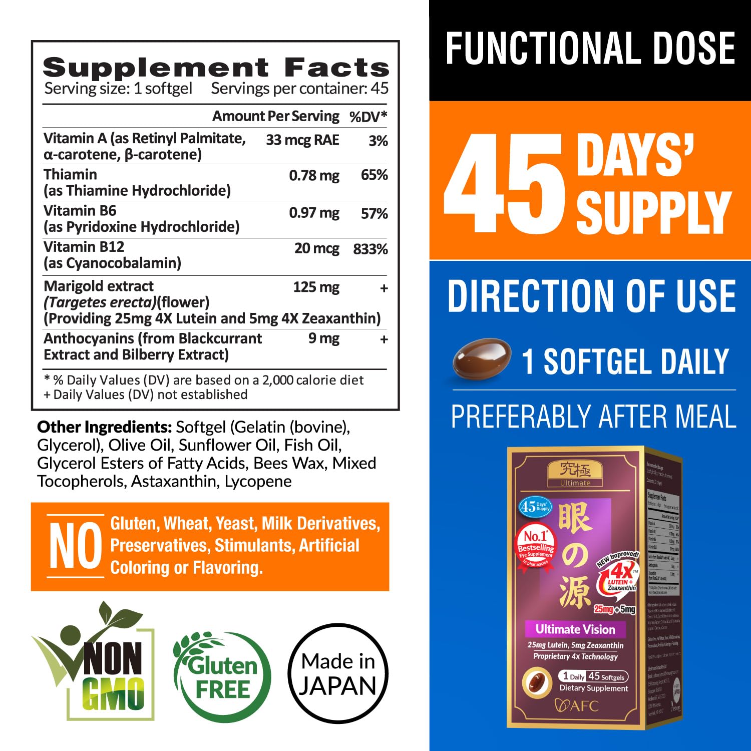 natural vision support with lutein and zeaxanthin