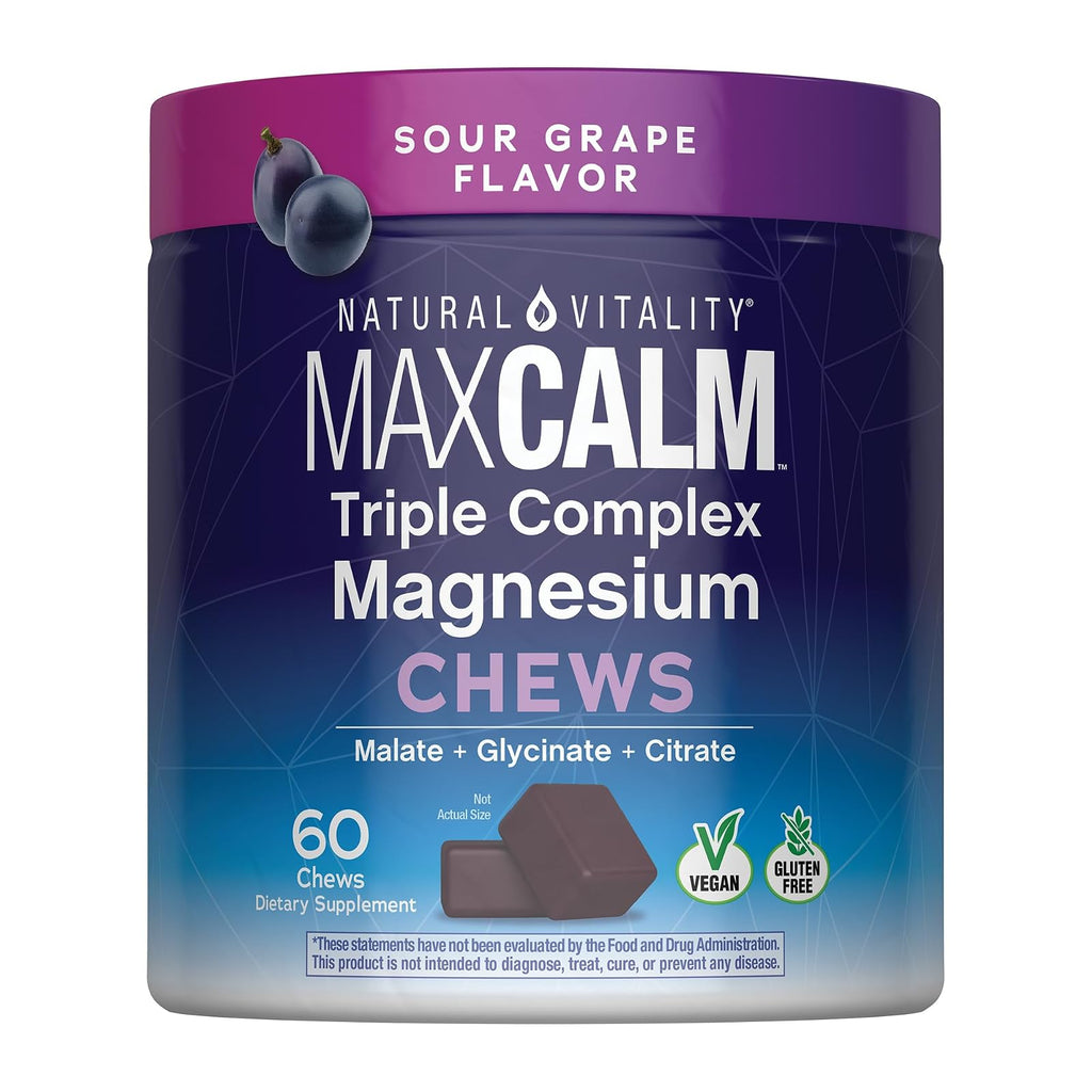 Natural Vitality MaxCalm magnesium chews for relaxation