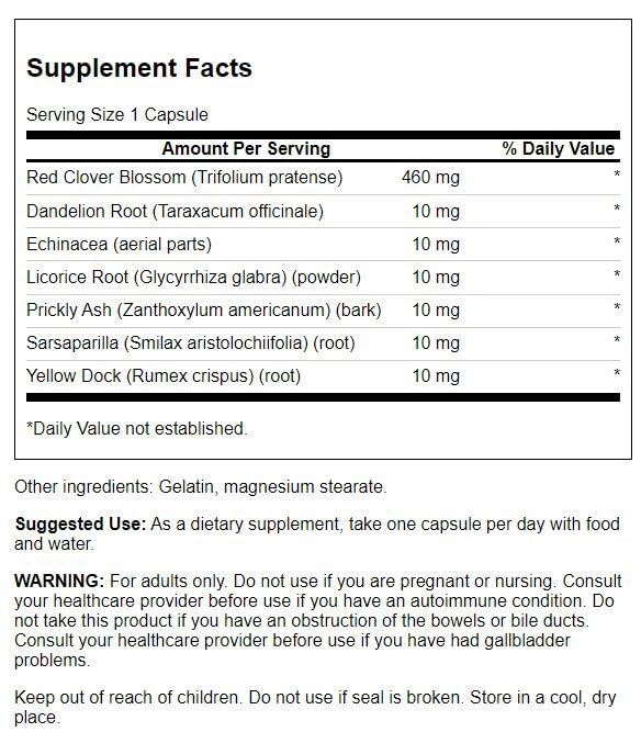 natural vitamin A source Red Clover capsules