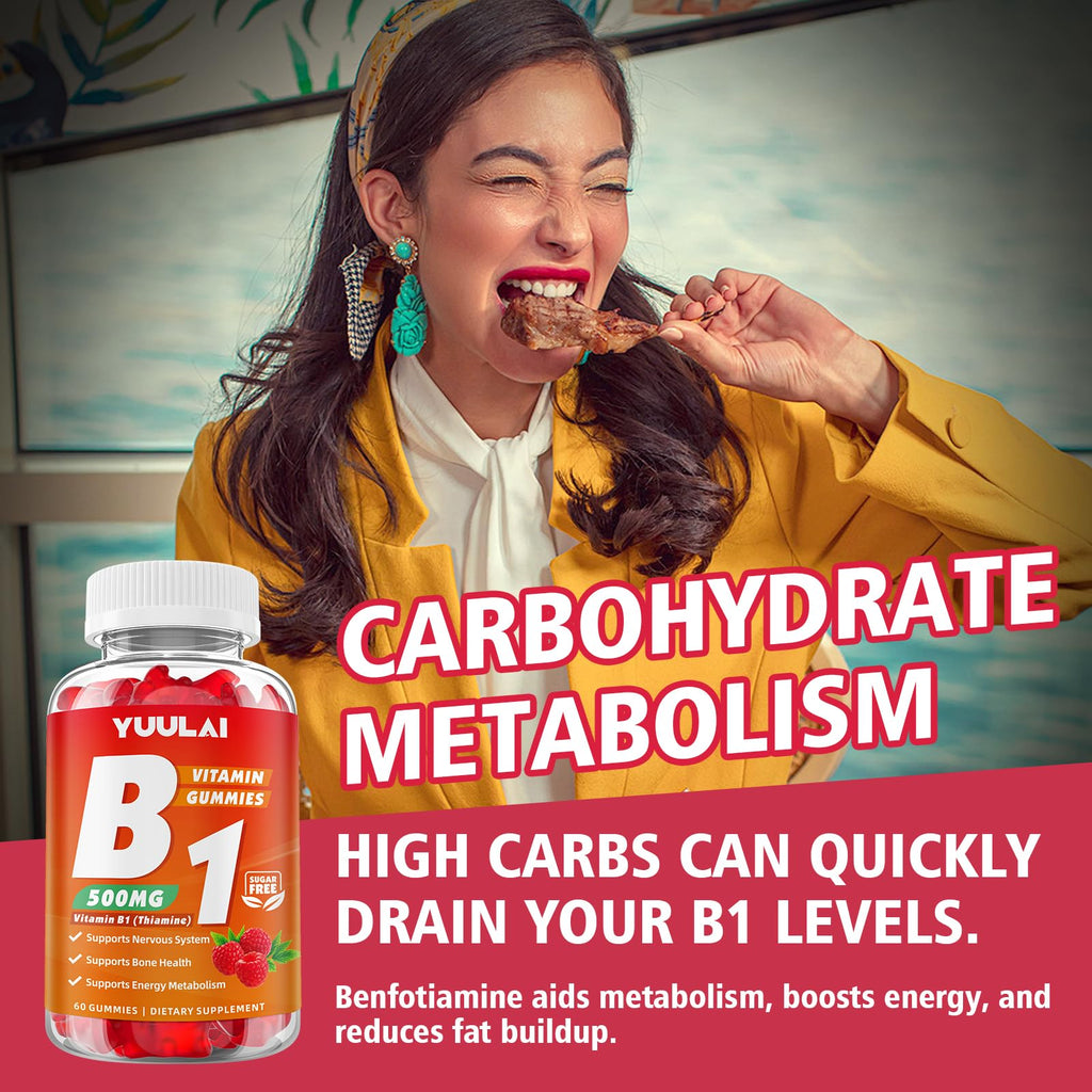 Natural Vitamin B1 gummies for wellness