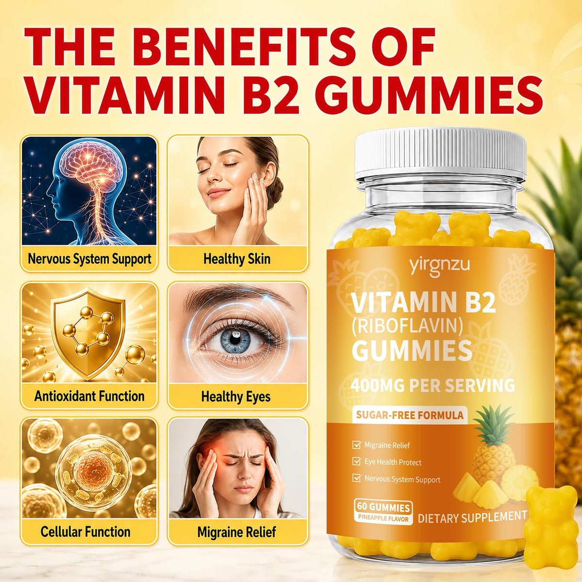 Natural vitamin B2 for healthy skin