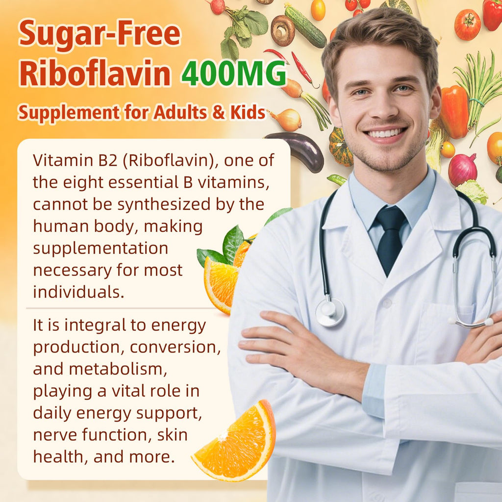 Natural Vitamin B2 gummies for daily health