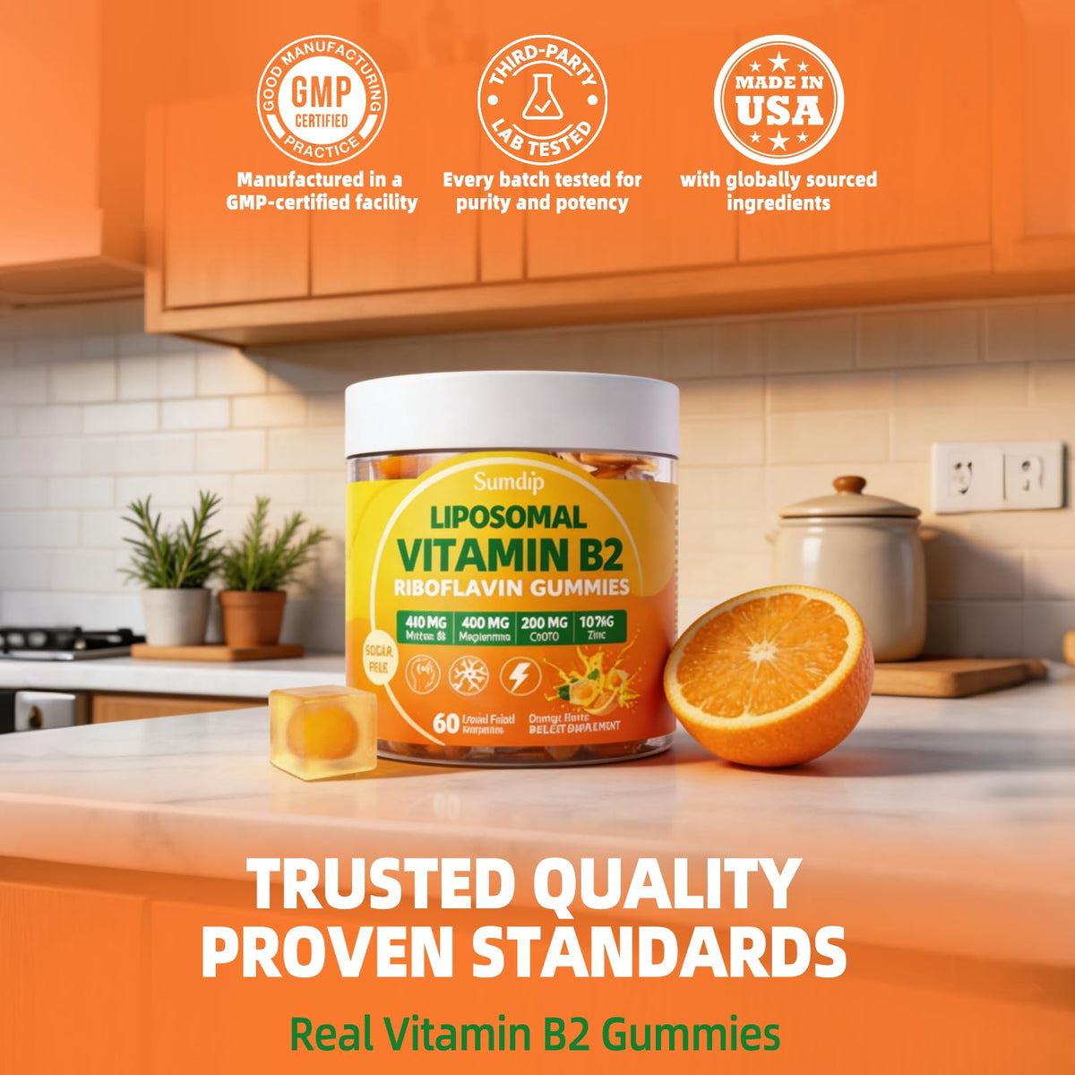 Natural Vitamin B2 gummies for metabolism