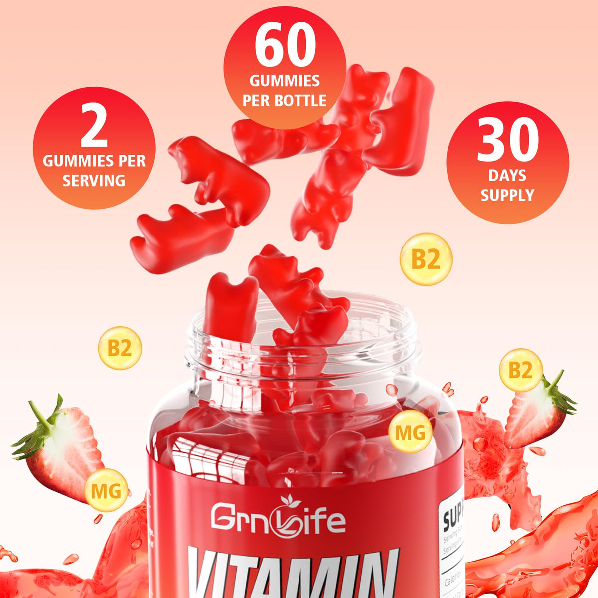 Natural Vitamin B2 gummies for wellness