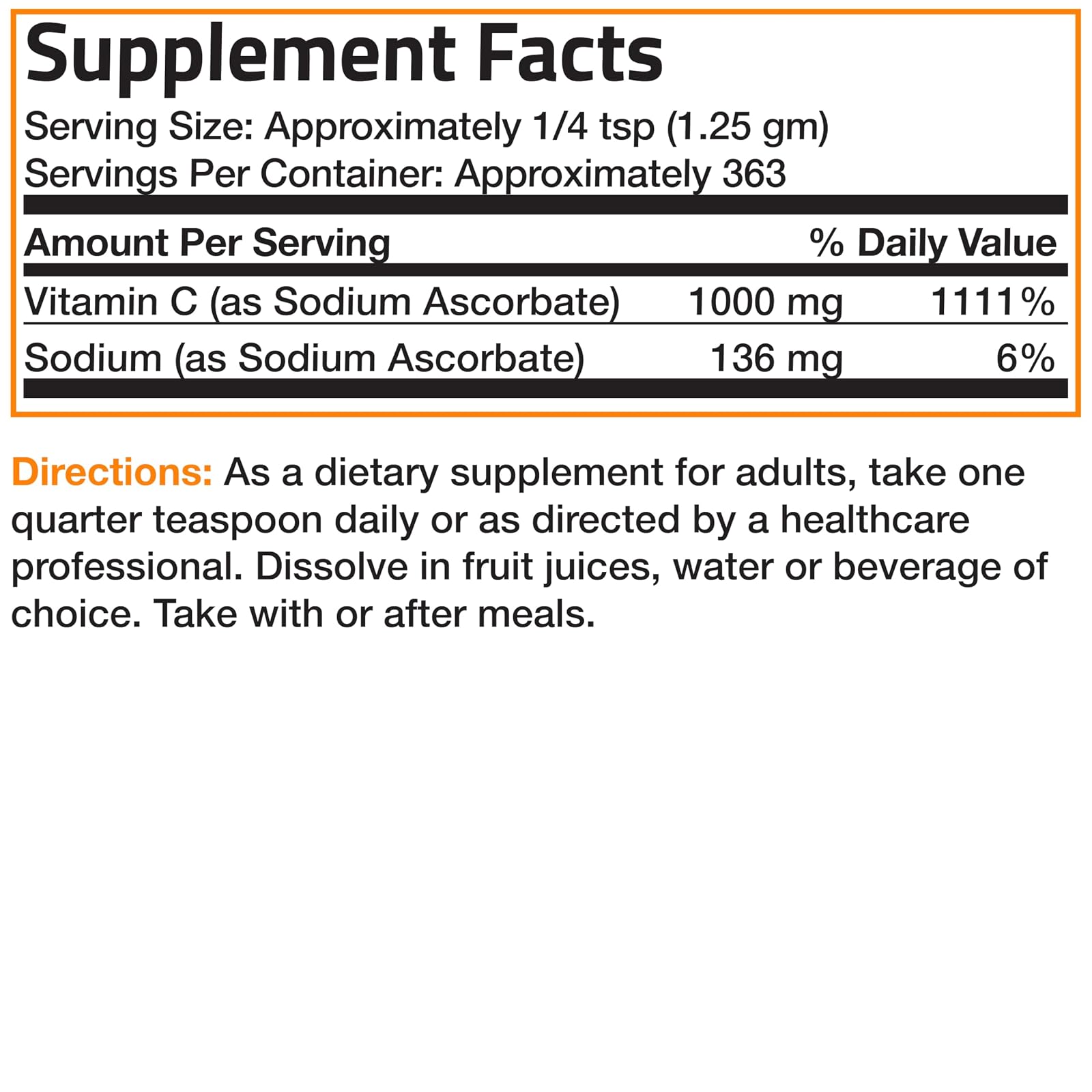natural vitamin C powder for energy
