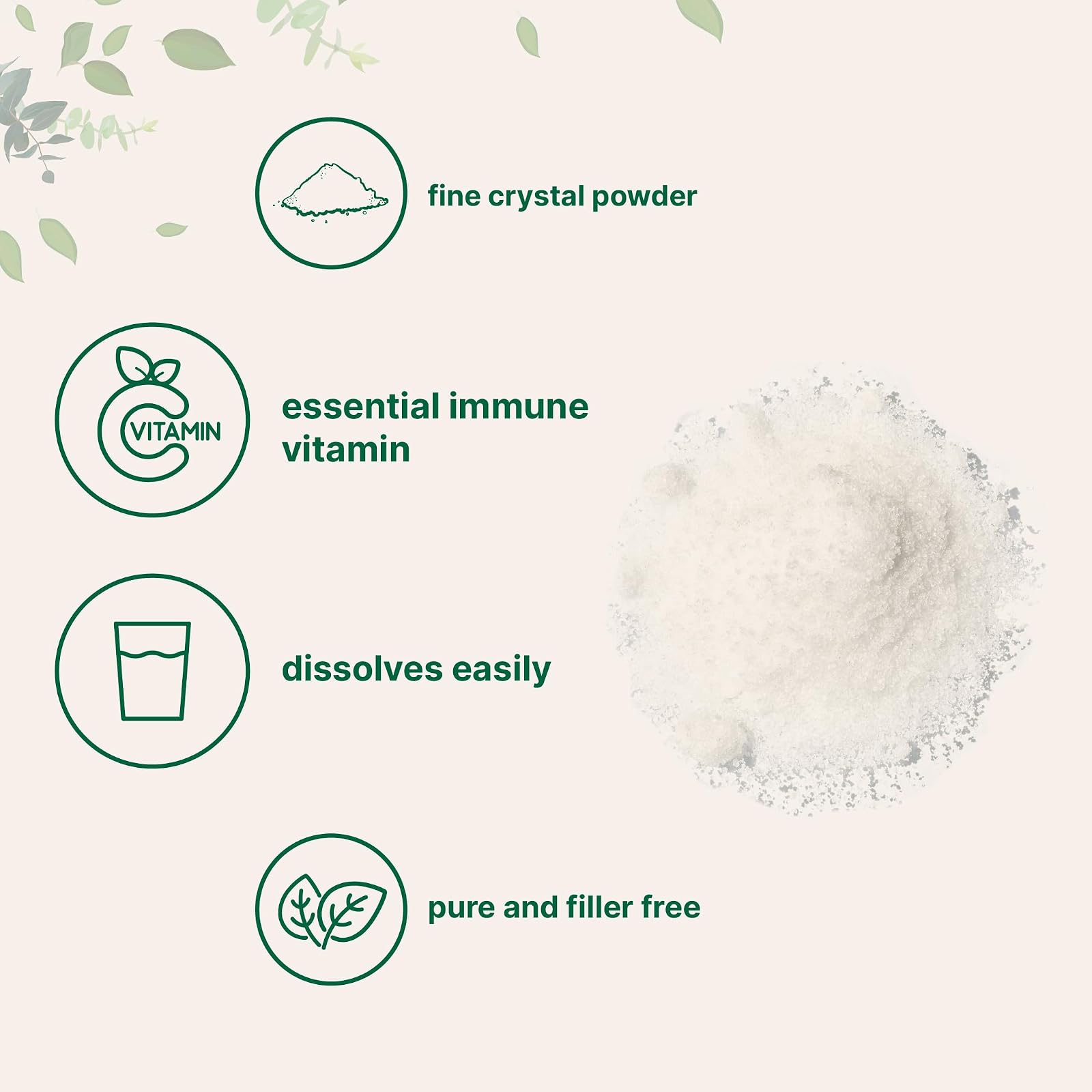 Natural vitamin c powder for skin health
