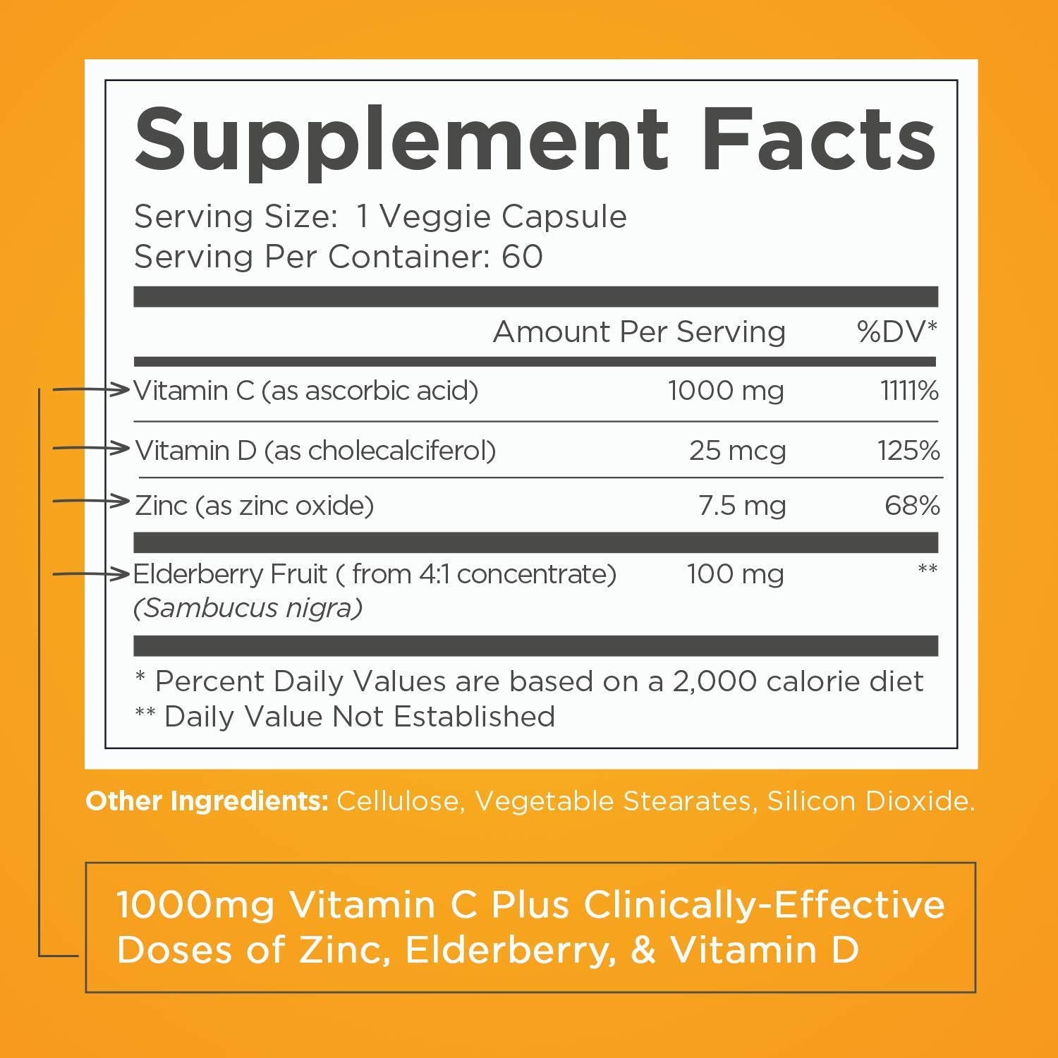 Natural vitamin C with elderberry extract