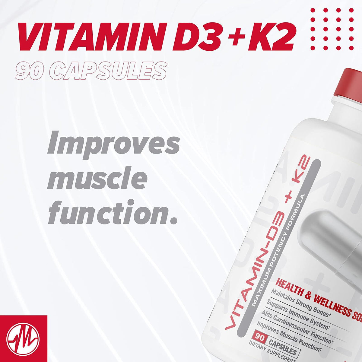 Natural vitamin D3 K2 supplement