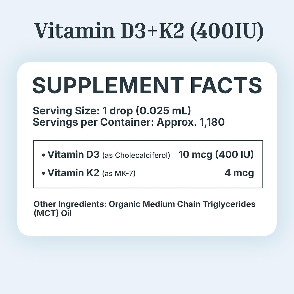 Natural vitamin drops for bone health