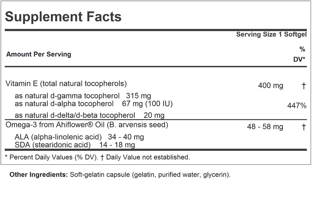 Natural vitamin E tocopherols supplement