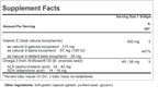Natural vitamin E tocopherols supplement