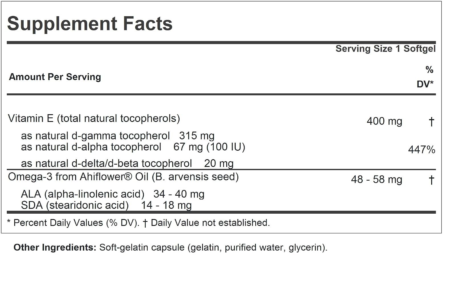 Natural vitamin E tocopherols supplement