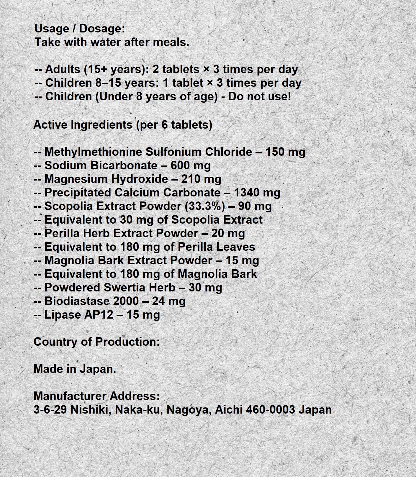Natural vitamins and minerals blend