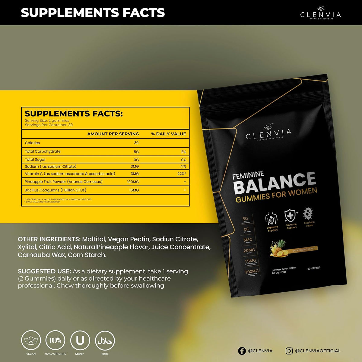 Natural vitamins for feminine health