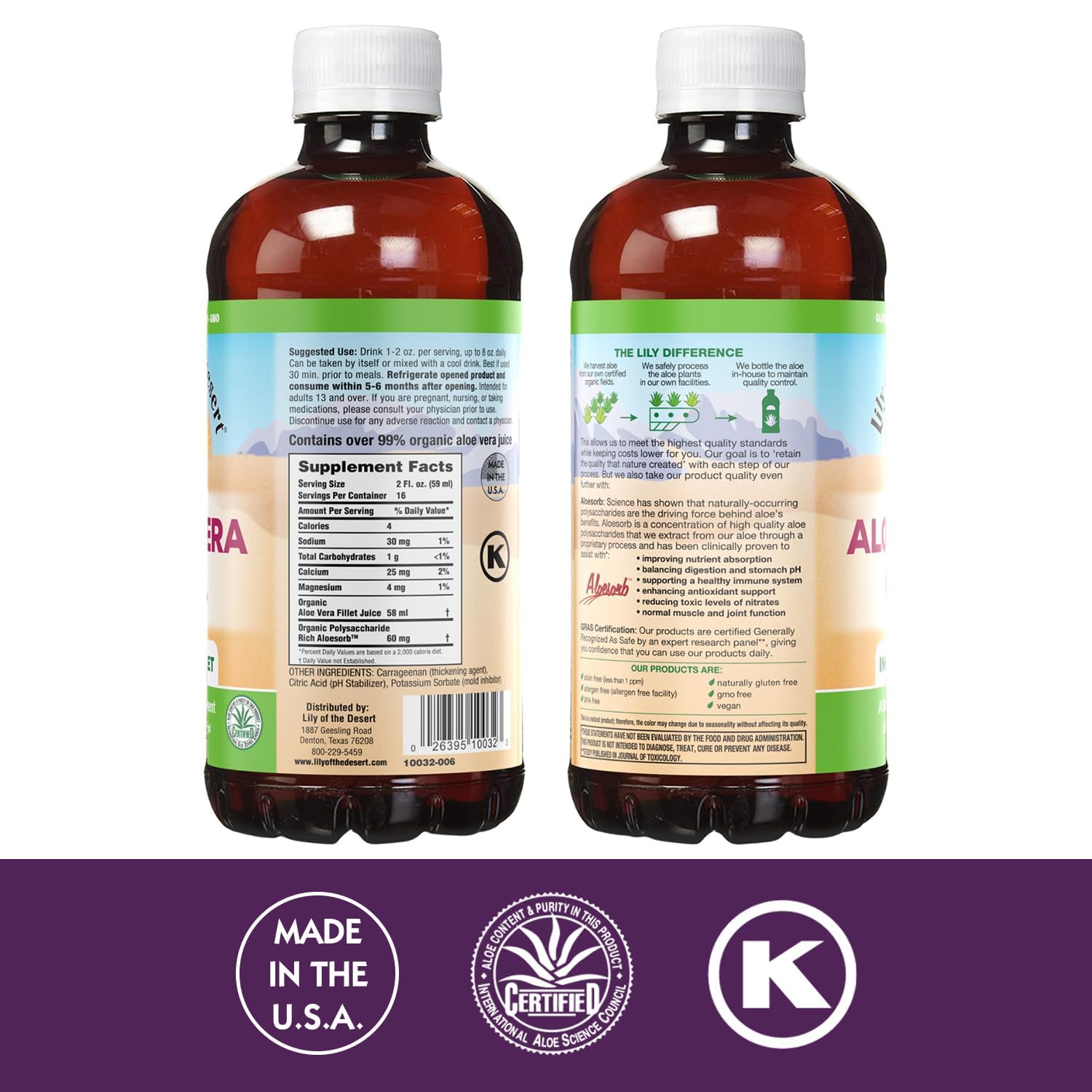 Natural vitamins in aloe vera drink