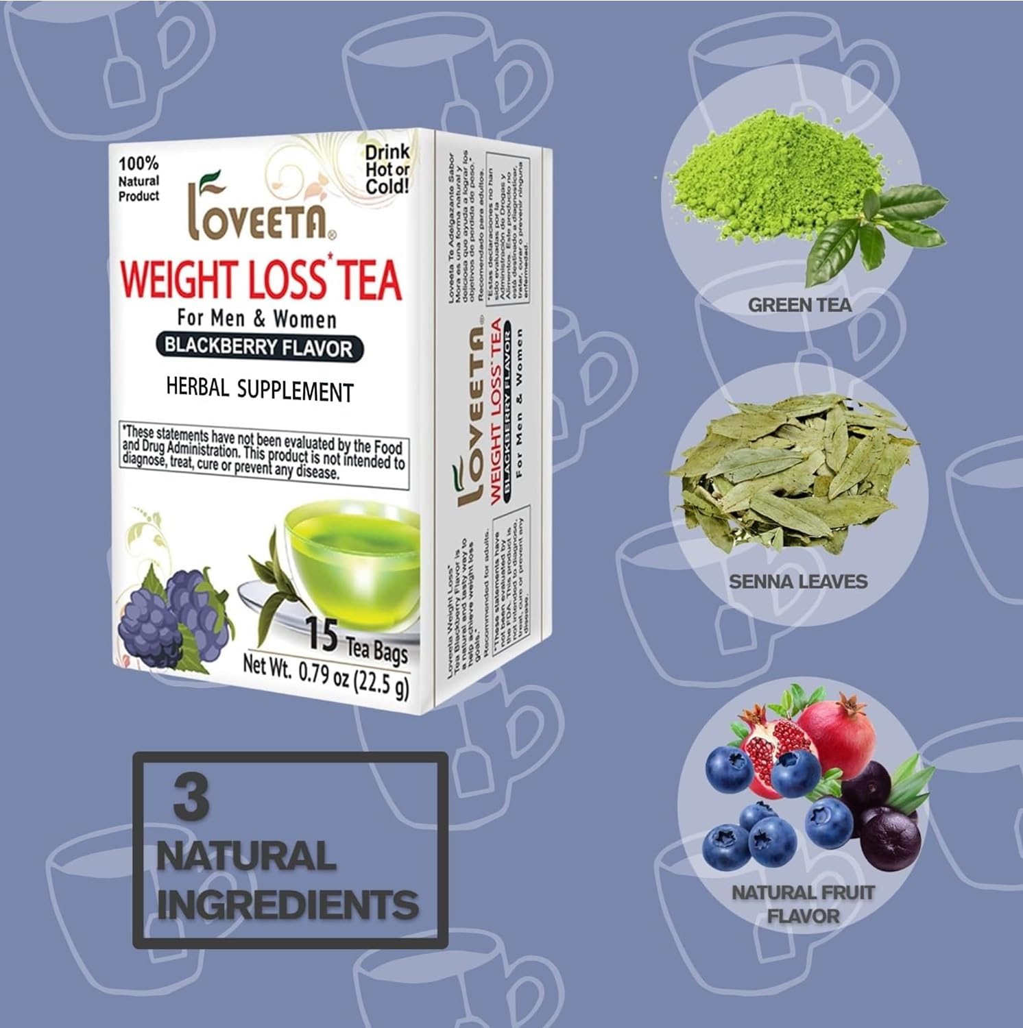 Natural weight loss tea with blackberry