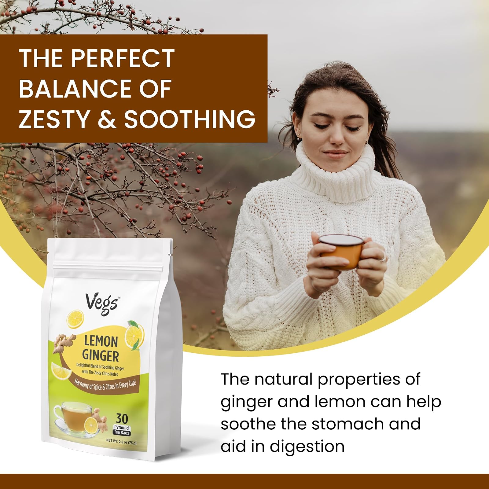 natural wellness lemon ginger tea