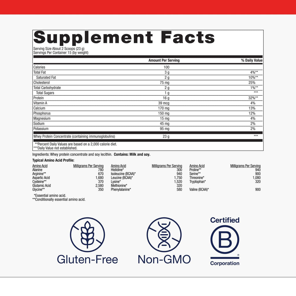 Natural whey protein for daily nutrition
