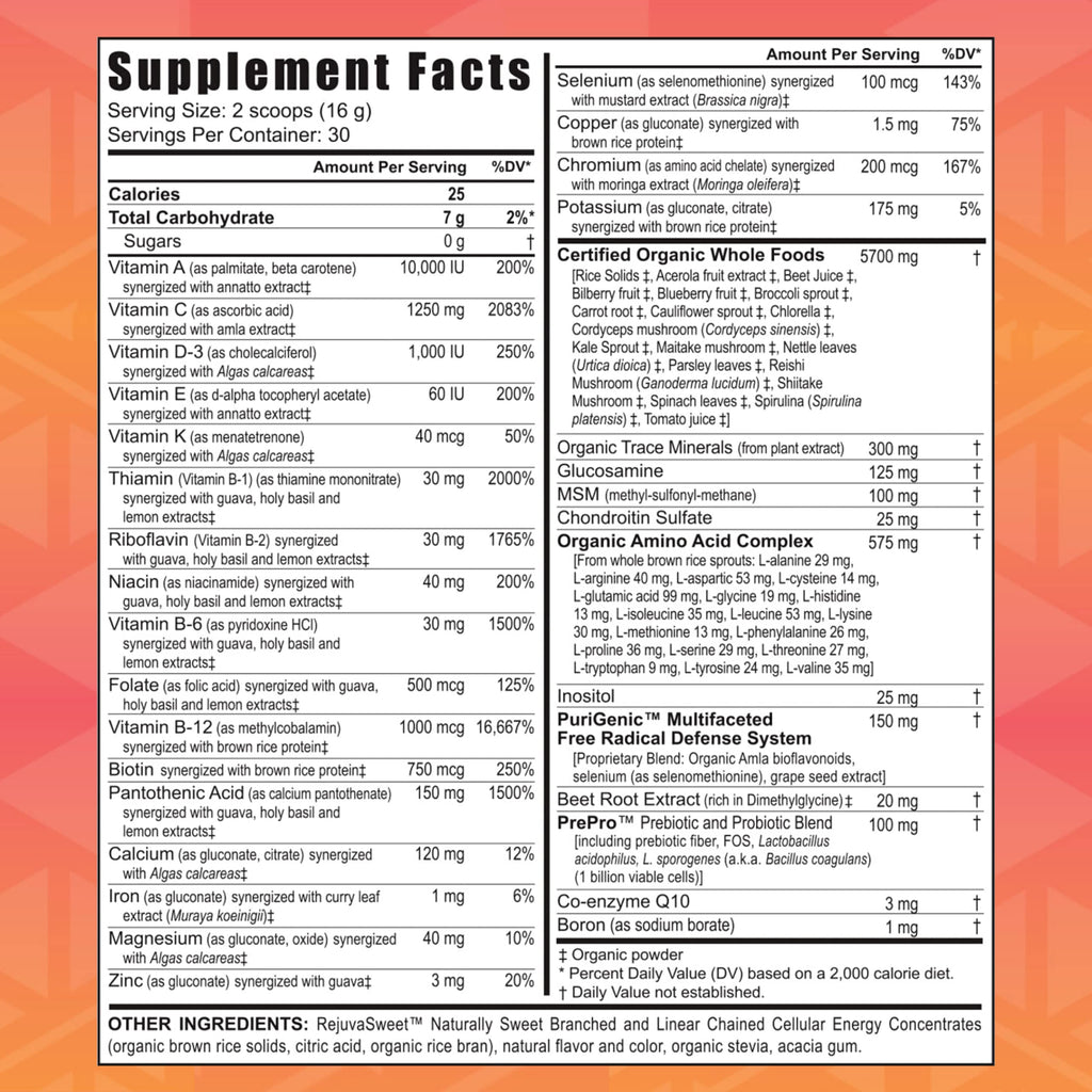 Natural whole foods multivitamins complex