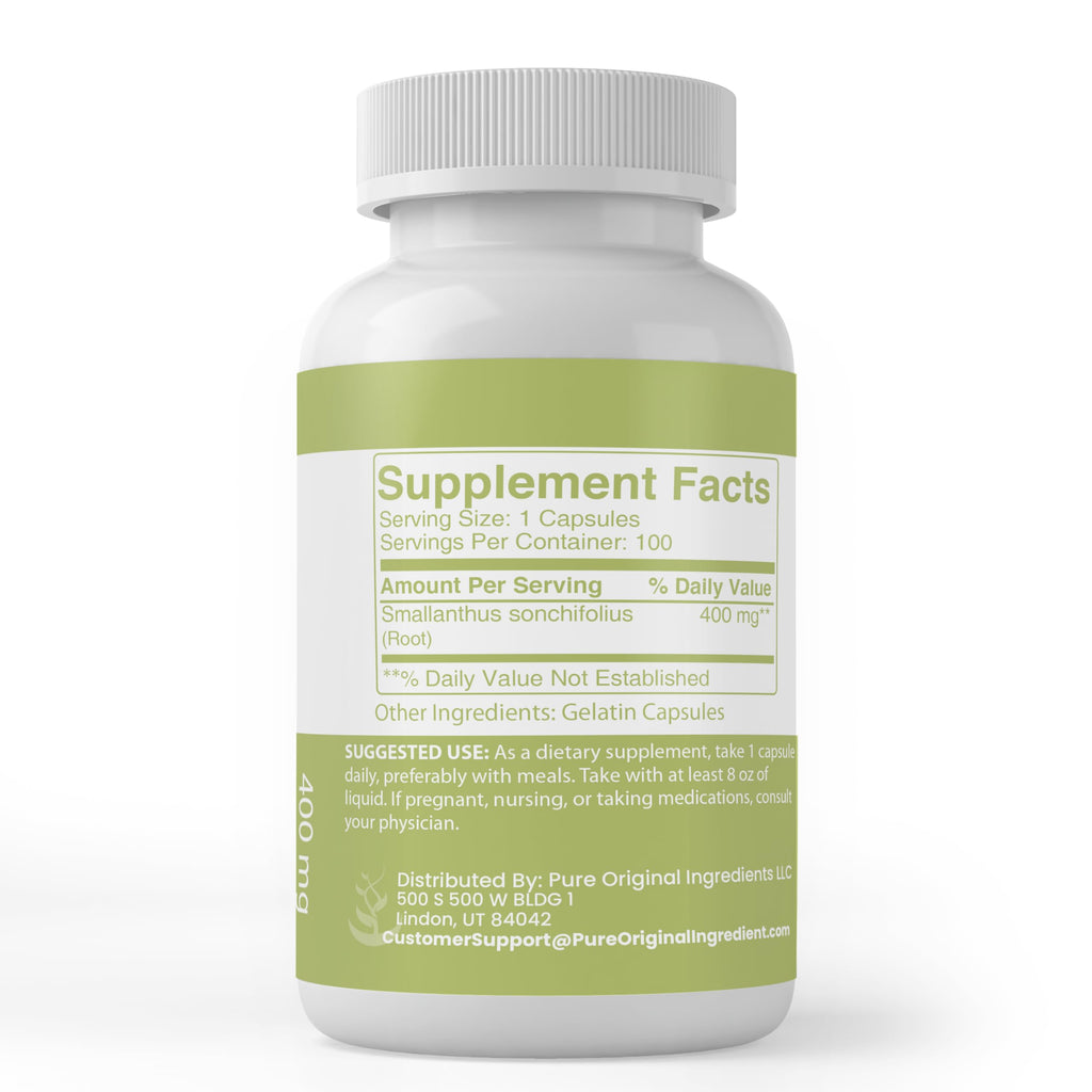 natural yacon root supplement capsules