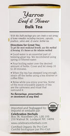 natural yarrow leaf infusion tea