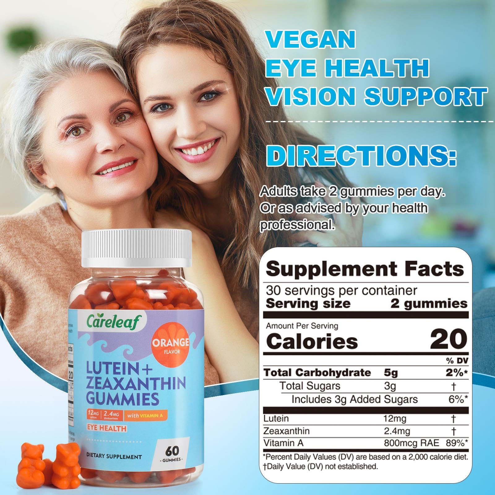 Natural zeaxanthin supplement for vision