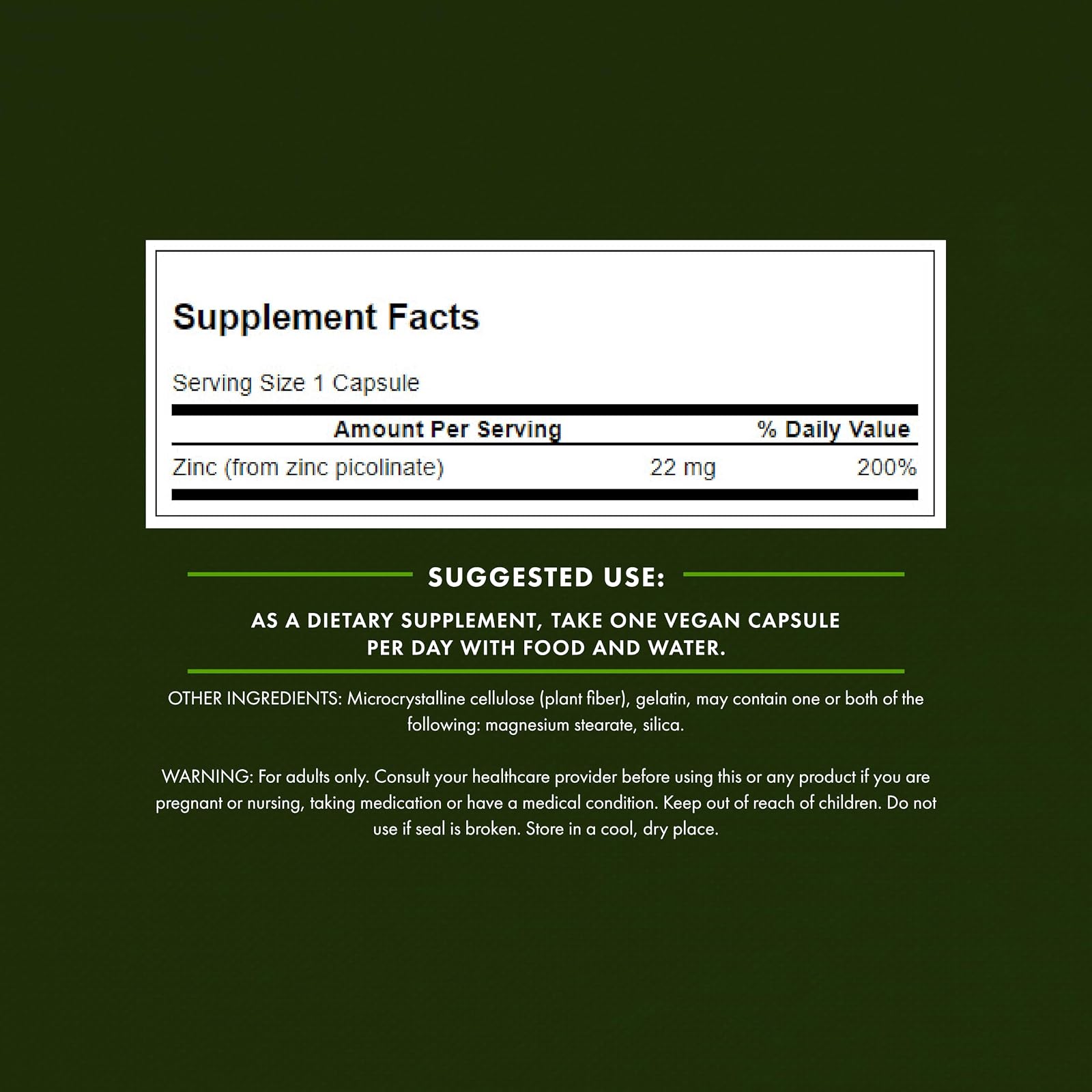 natural zinc for immune support