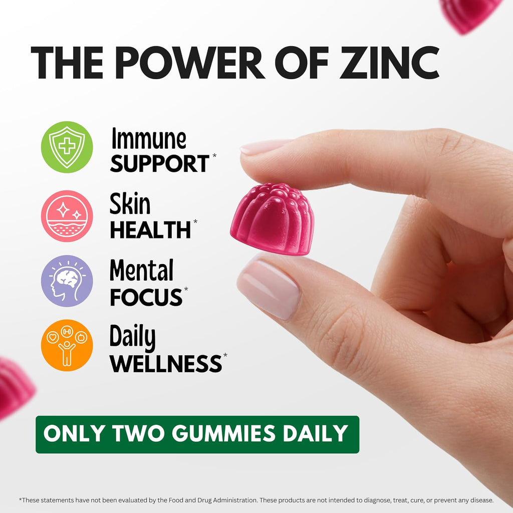 Natural zinc gummies for overall vitality