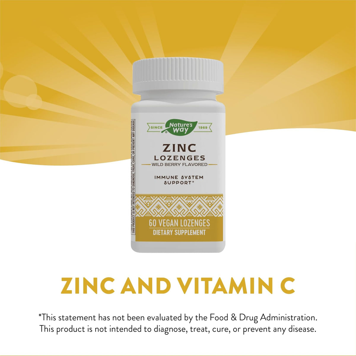 Natural zinc lozenges for cold relief