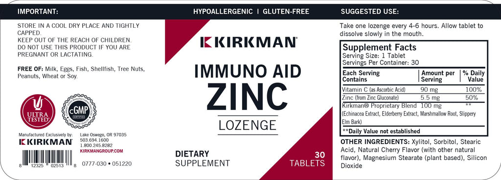 Natural zinc lozenges for cold relief
