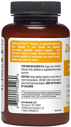 Natural zinc lozenges with ginger