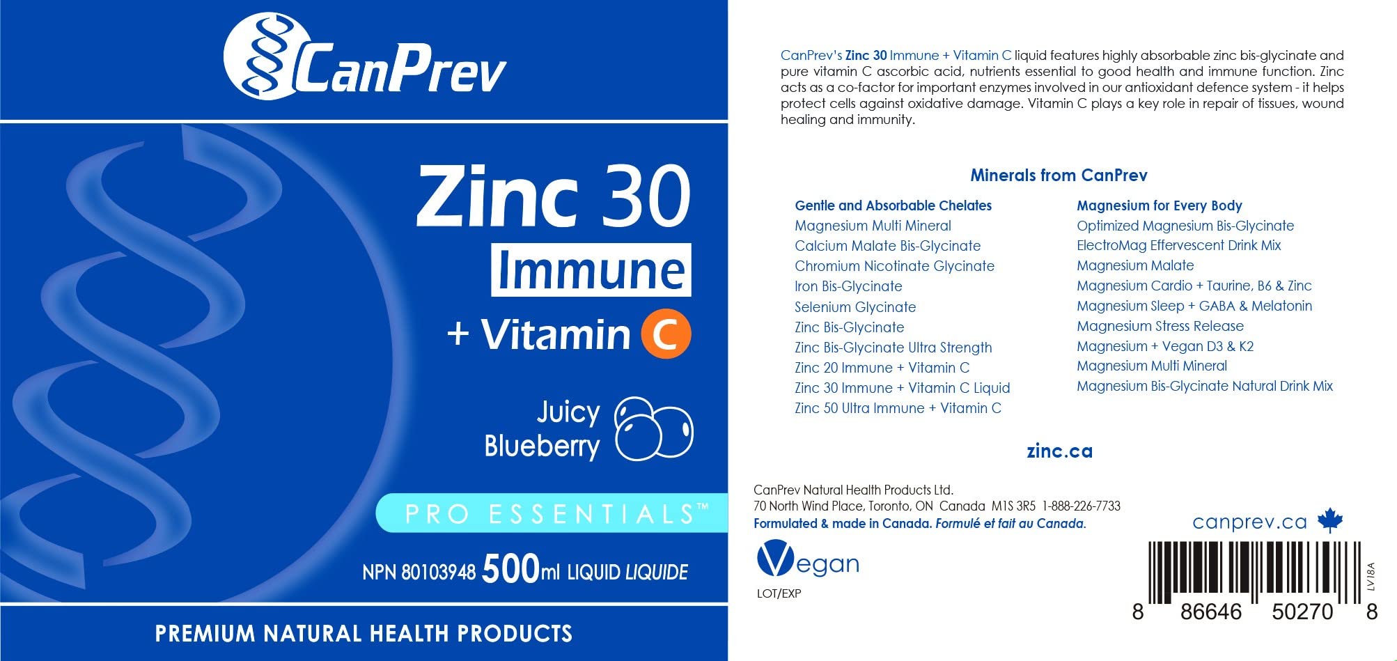 Natural zinc supplement for Canadians