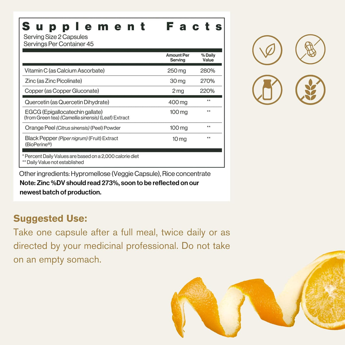 Natural zinc supplement for immunity