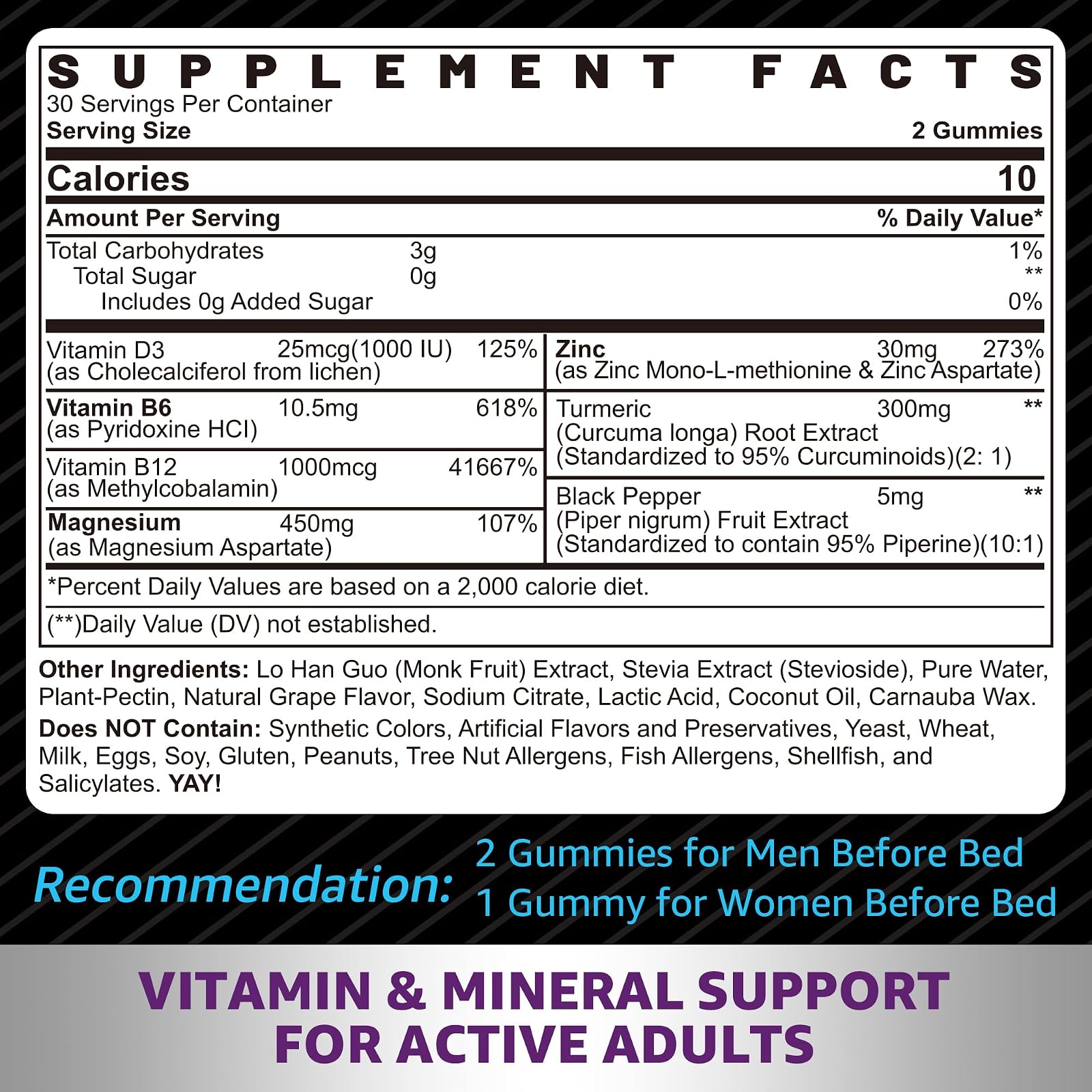 Natural zinc supplement for recovery