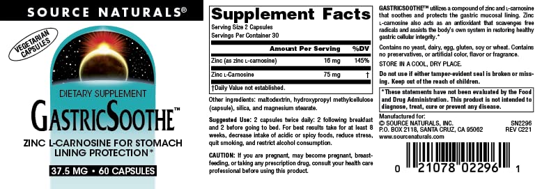 Natural zinc supplement for stomach comfort