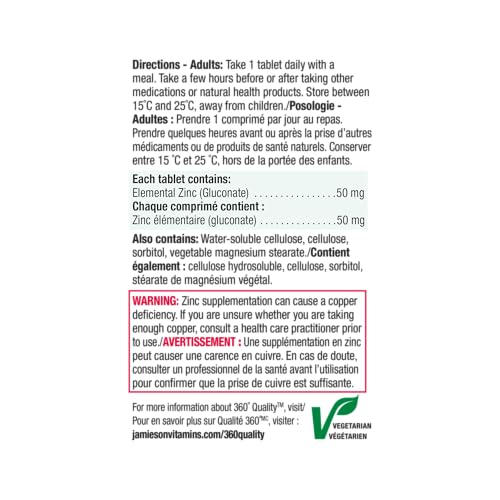 natural zinc supplement in Canada