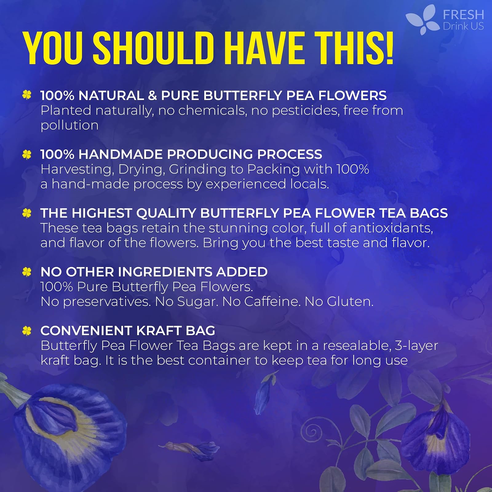 naturally caffeine-free butterfly pea tea