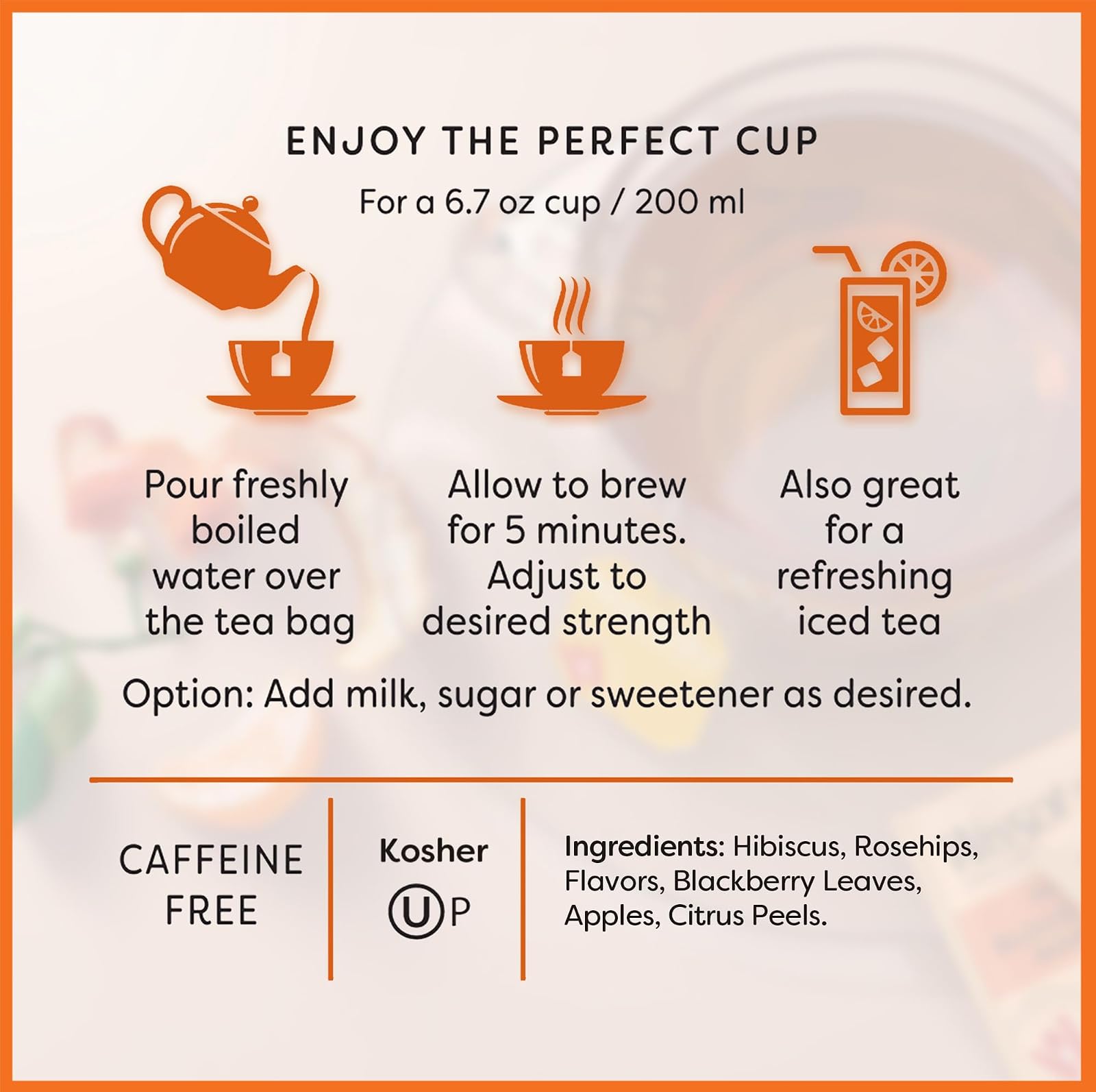 naturally sweet ginger tea option