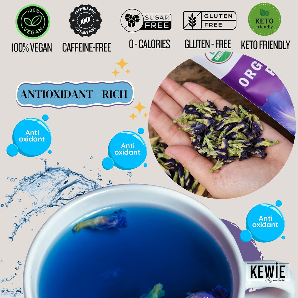 naturally vibrant blue tea