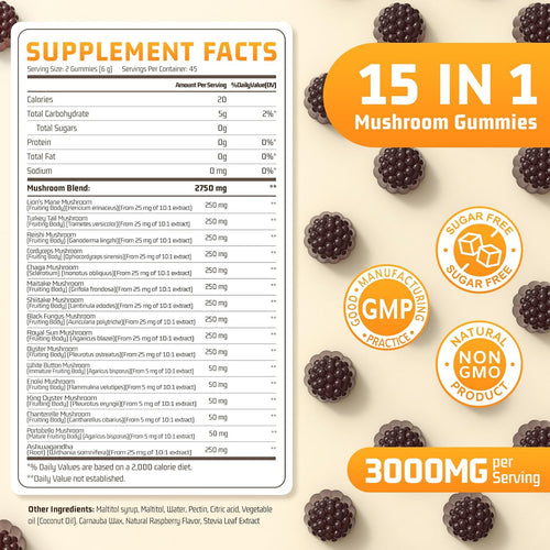 Nature Echo mushroom gummies with ashwagandha