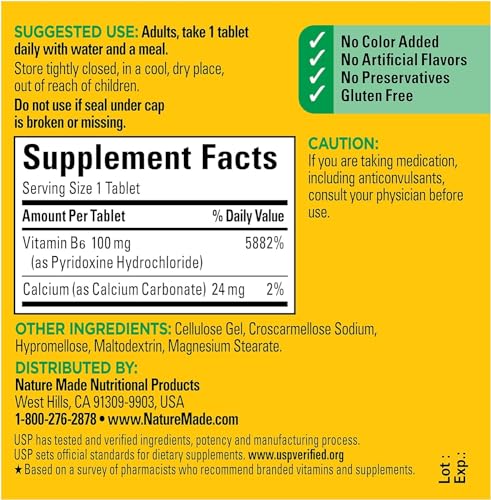 Nature Made B-6 100 mg tablets